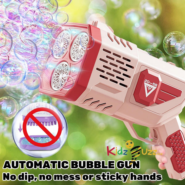 Big Bubble Machine Gun - Automatic Bubble Gun with Bubble Solution/Lights | kidzbuzzz