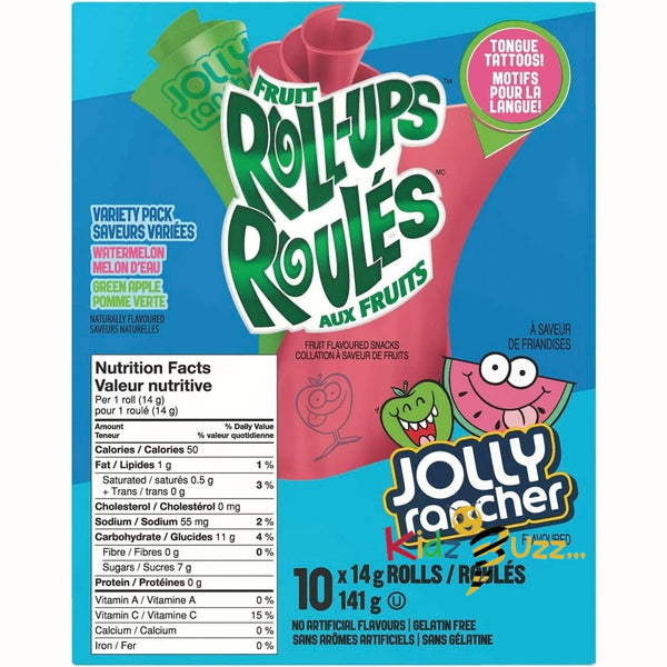 2 X Jolly Rancher Fruit Roll-Ups - Fruit Flavoured Snack | kidzbuzzz