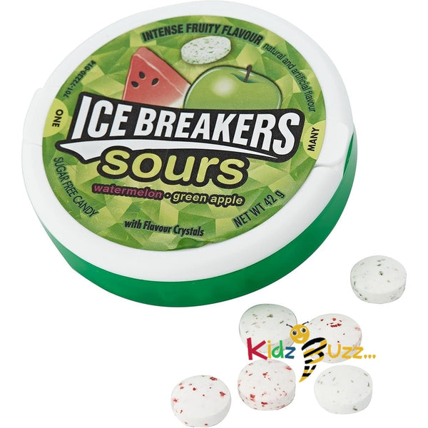 Ice Breakers Sours, Sugar Free Mints, Watermelon and Green Apple ...