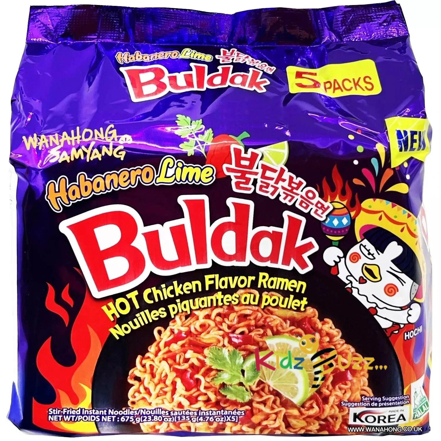 Samyang Ramen Hot Chicken Buldak Flavor Lime Habanero 135g Full Box ...