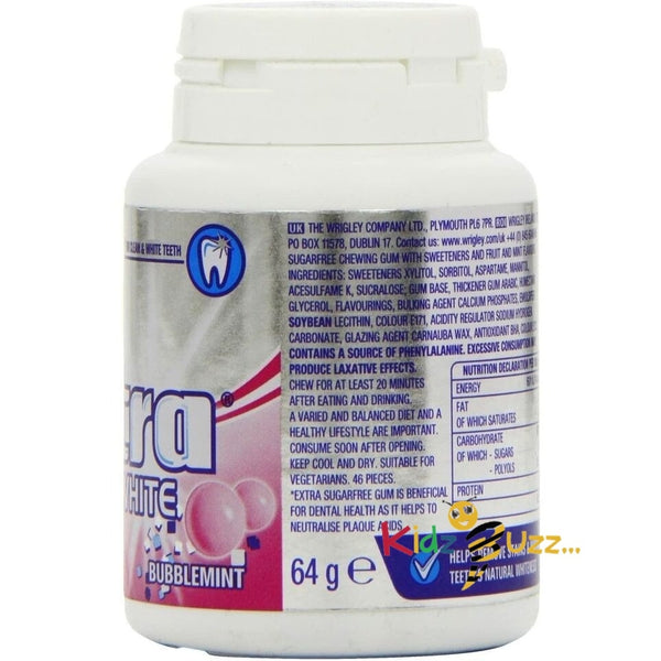 6 tub Wrigley's Extra White Bubble mint Chewing Gum Bottle 46 piece In ...