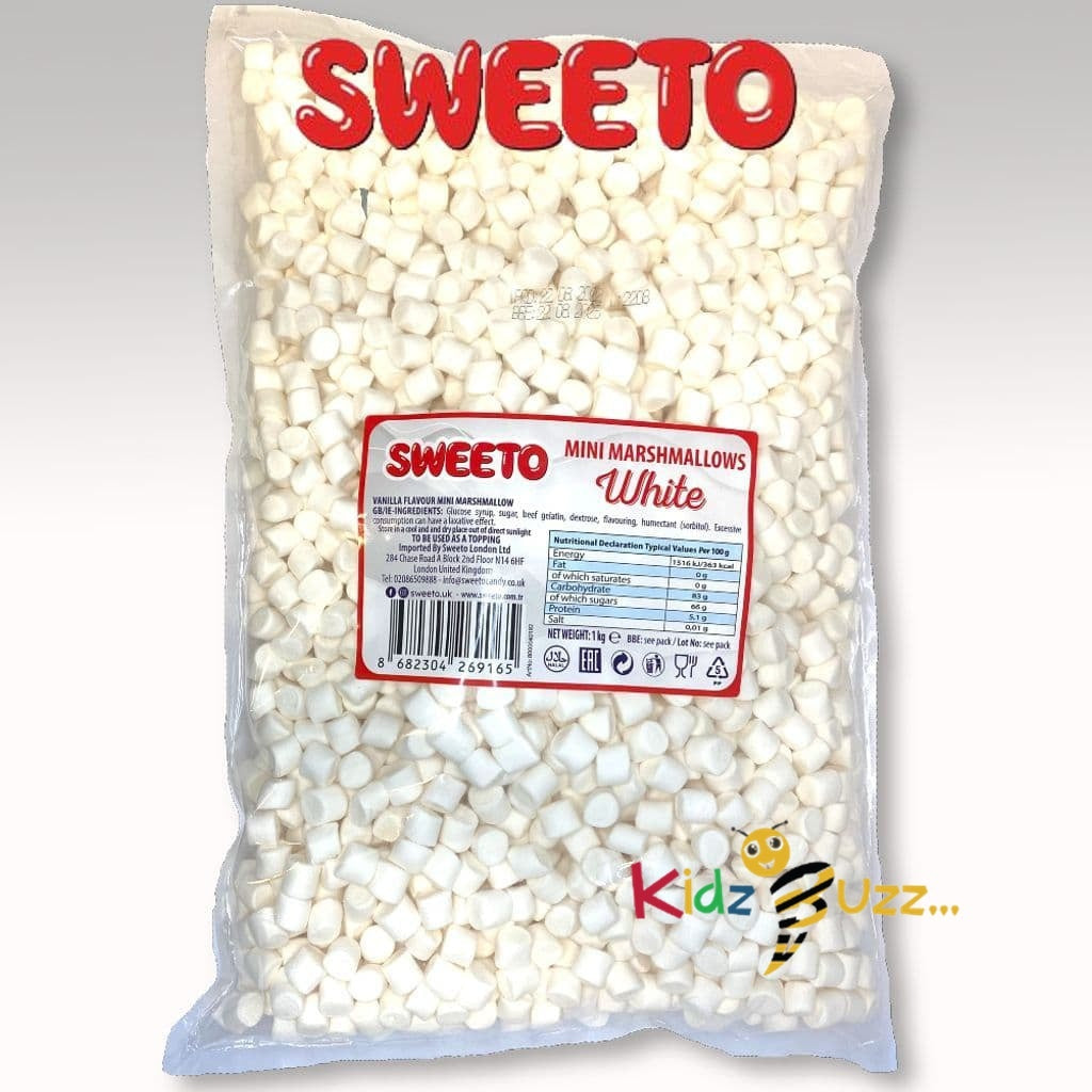 Sweeto White Mini Marshmallows 1kg | kidzbuzzz